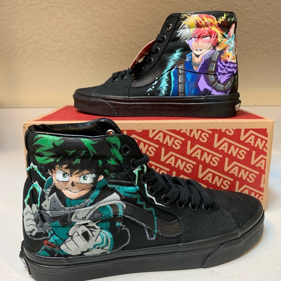 Vans | Shoes | Custom Black High Top Vans | Poshmark